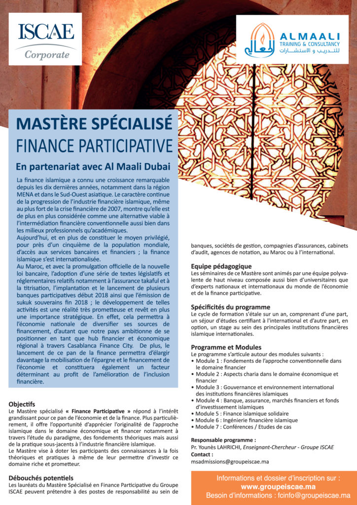 Finance Participative (ISCAE-CASA) – GROUPE ISCAE
