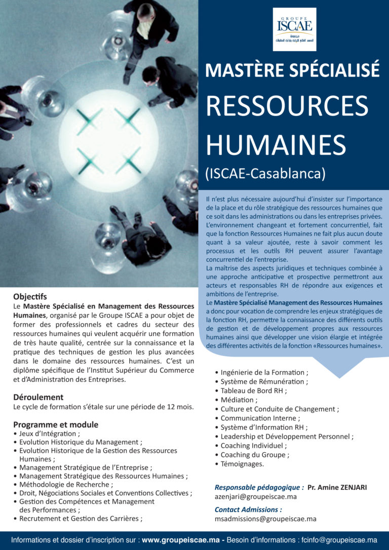 Management de Ressources Humaines (ISCAE-CASA) – GROUPE ISCAE