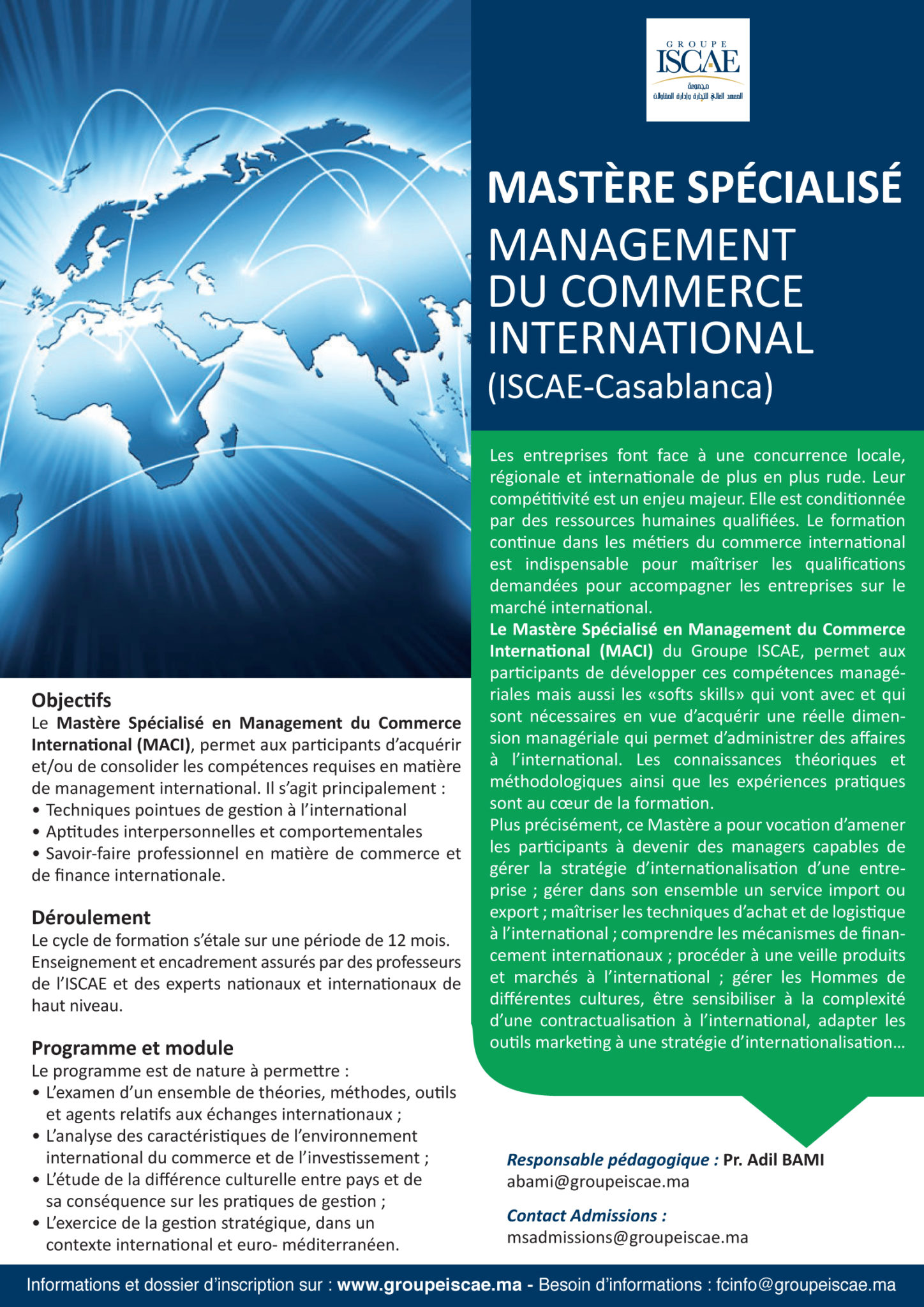 Management du Commerce International (ISCAE-CASA) – GROUPE ISCAE